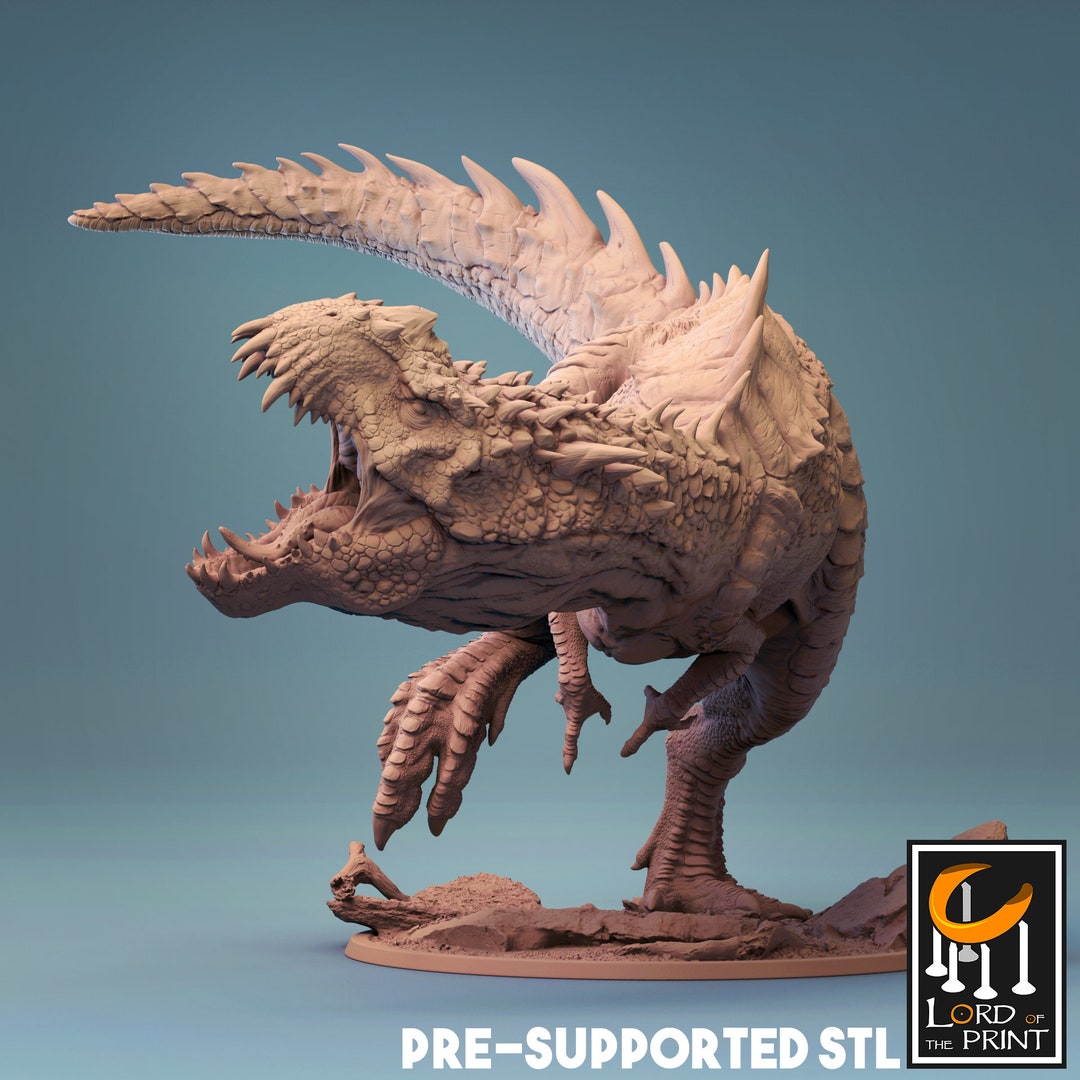 Dinosaur Mount Miniature Lord of the Print T-rex Model Dungeons ...