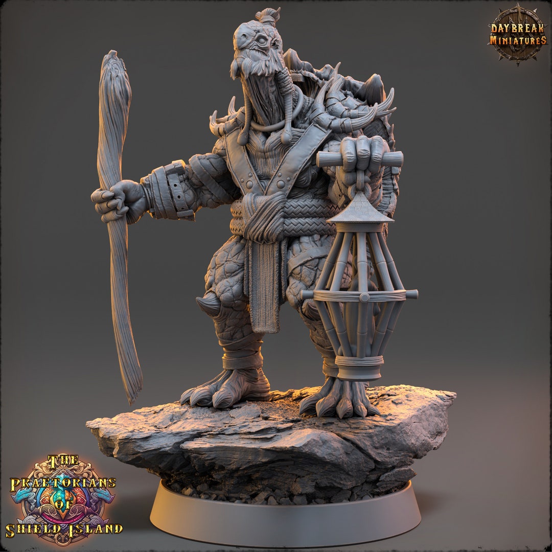 Tortle Monk Miniature - Daybreak Miniatures | Turtle Folk Hermit Model ...