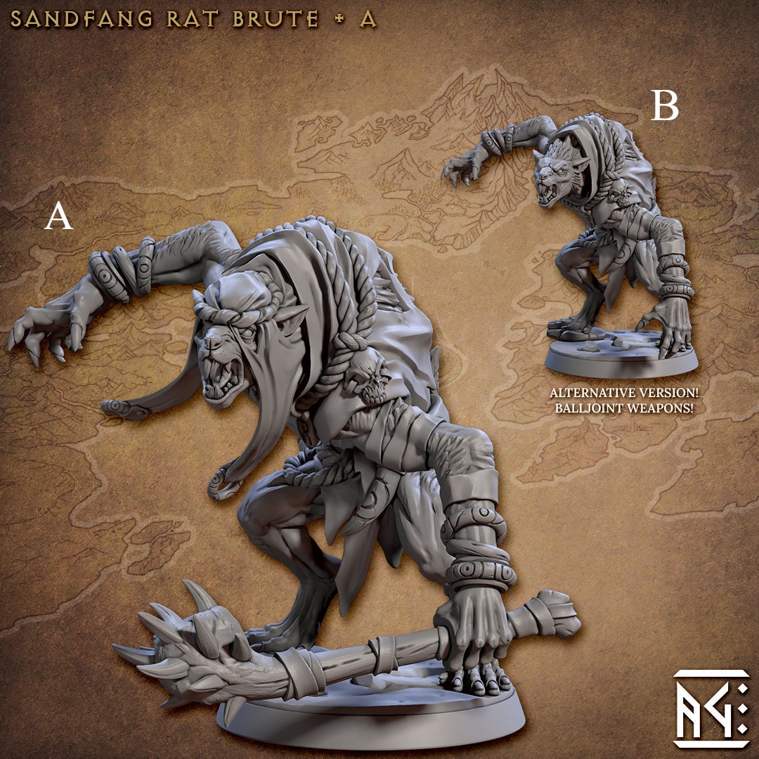 Ratfolk Warrior Miniatures - Artisan Guild | Rat Ogre Models | Skaven ...