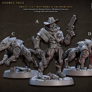 Warforged Cowboy Miniature Artisan Guild Necron Ranger Model Dungeons ...