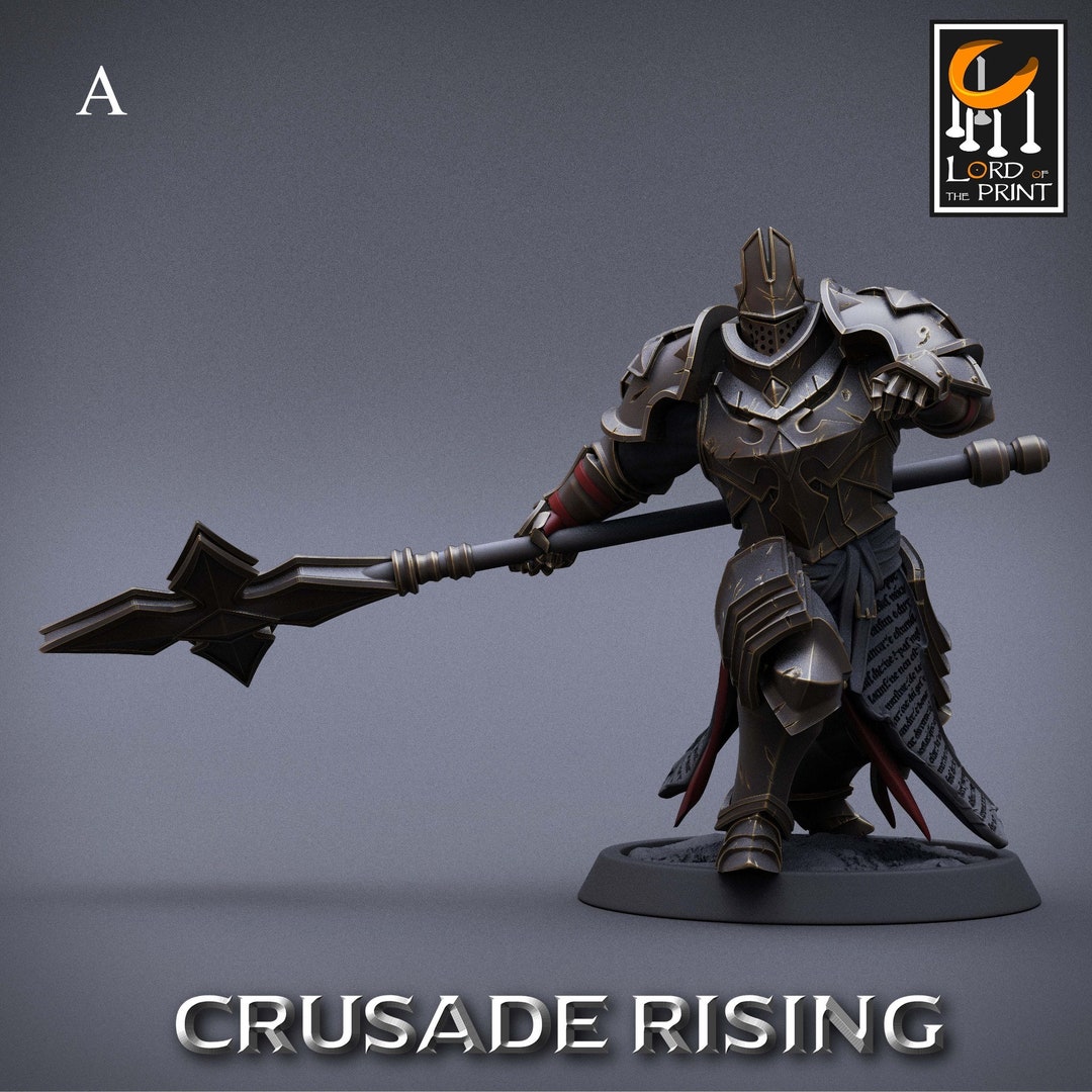 Grimdark Paladin Miniatures - Lord of the Print | Heavy Armored Warrior ...
