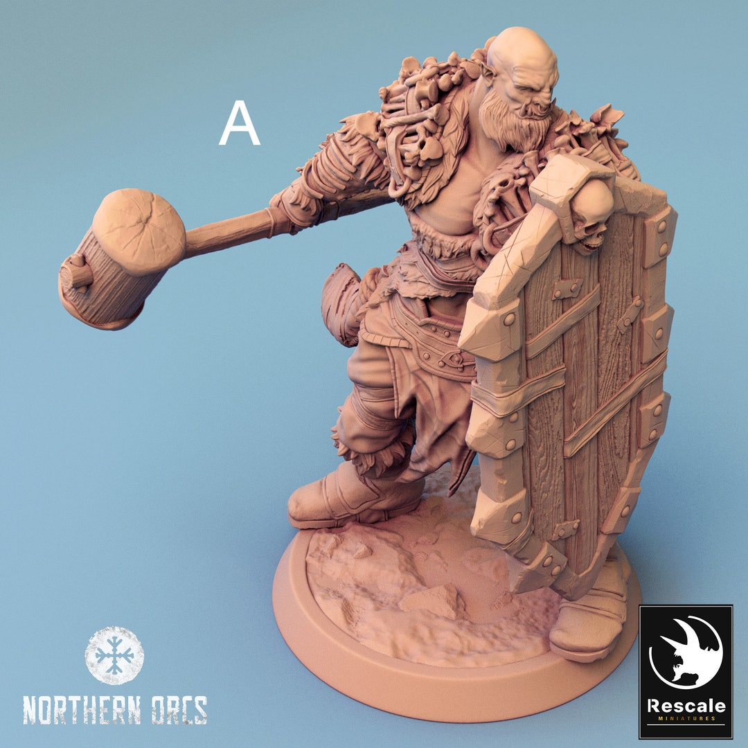 Orc Hammer Barbarian Miniatures Rescale Miniatures Orruk Warclan Madmob ...