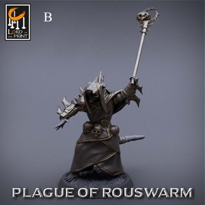 Skaven Plague Priest Miniatures - Lord of the Print | Ratfolk Plaguemancer Model | Dungeons and ...