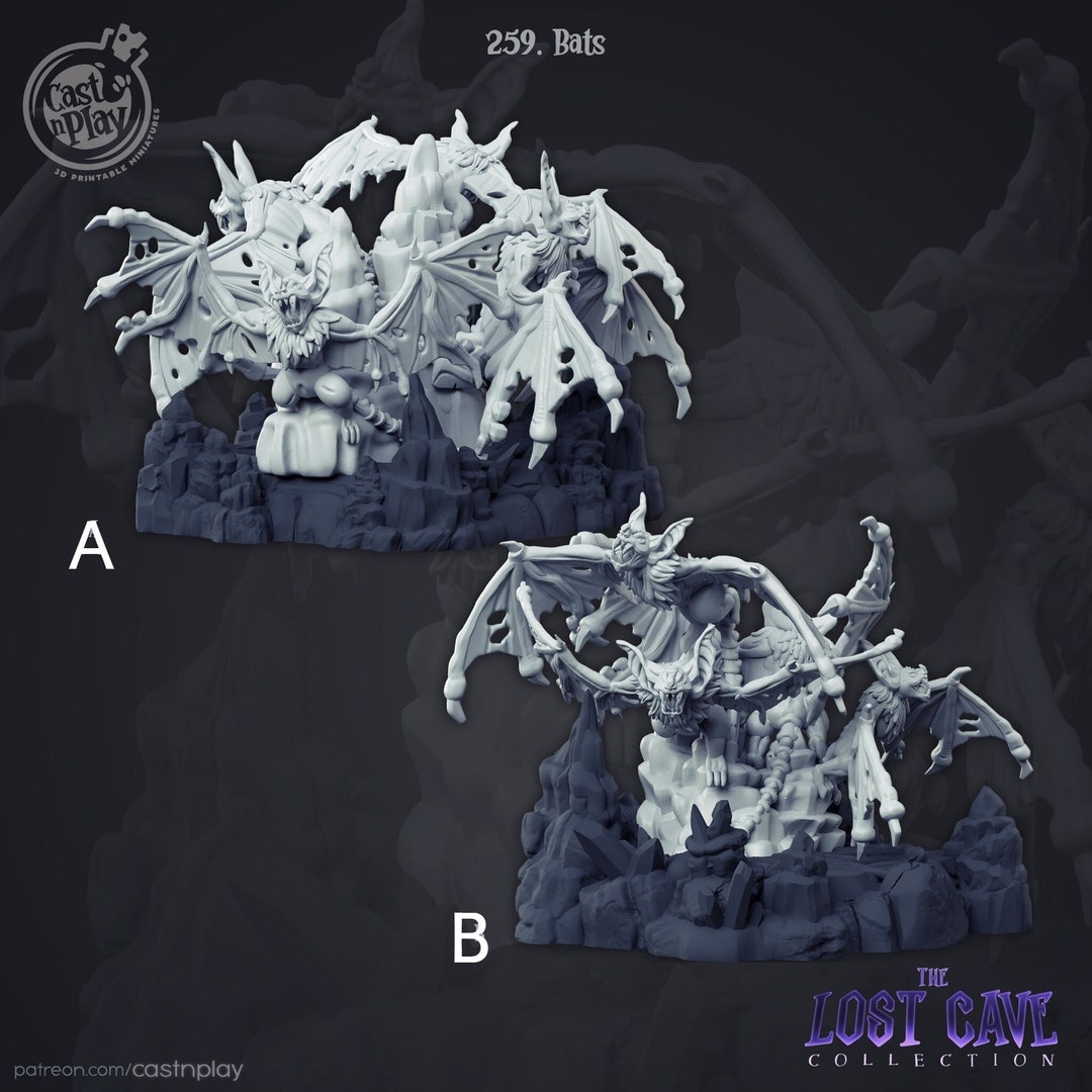 Giant Bat Swarm Miniatures - Castnplay | Vampire Bat Model | Cave ...