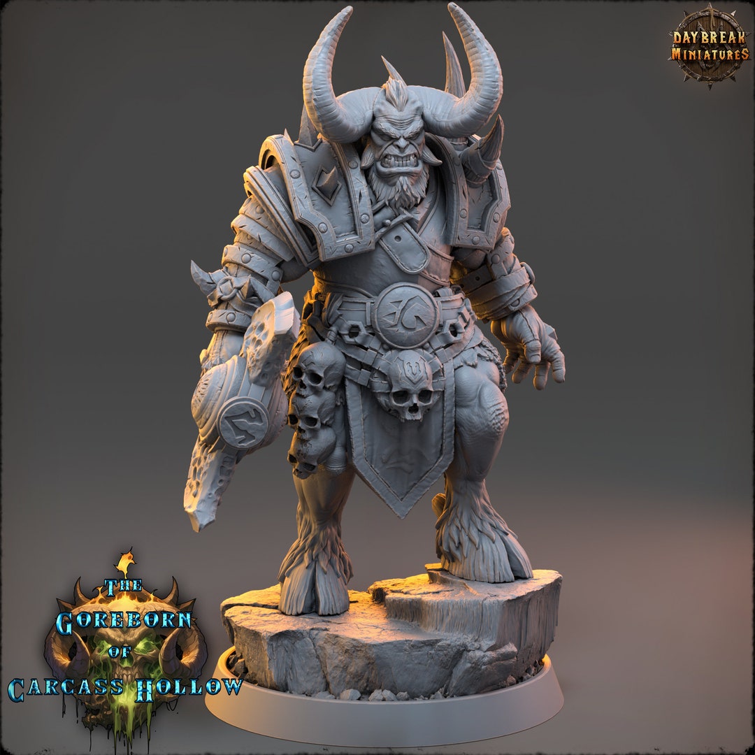 Beastmen Doom Bull Barbarian Miniature - Flesh of Gods | Daemon ...