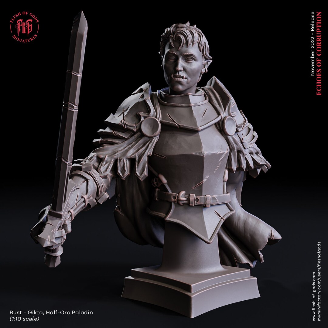 Orc Paladin Bust - Flesh of Gods | Infantry Display Model | Dungeons ...