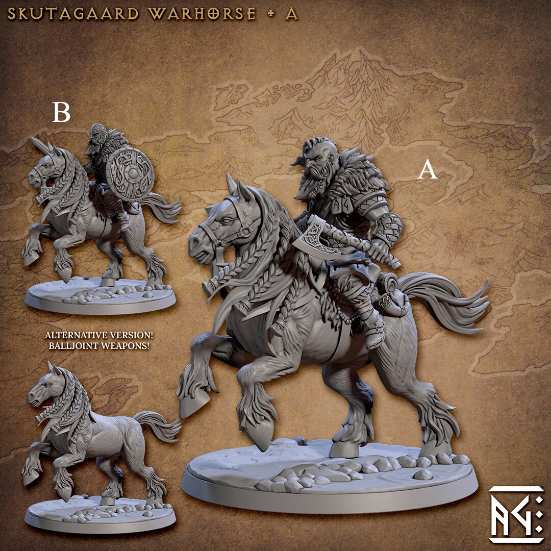 Mounted Viking Warrior Miniatures - Artisan Guild | Norse Cavalry Model ...