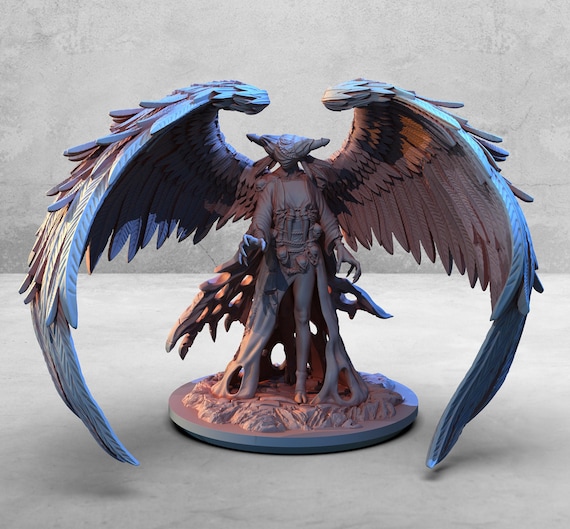 Fallen Angel Miniature Clay Cyanide Miniatures Winged - Etsy