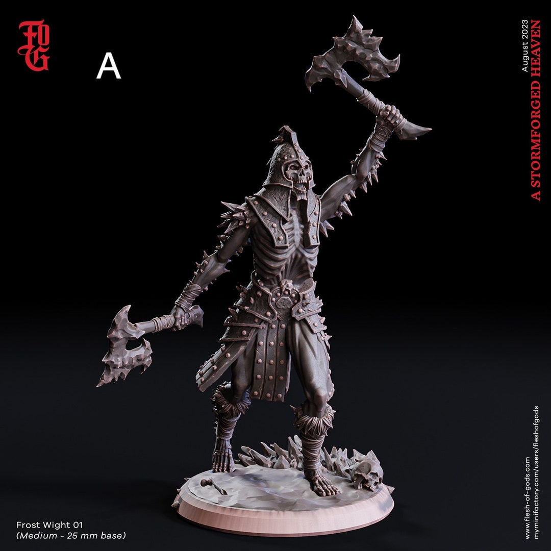 Undead Wight Warrior Miniatures - Flesh of Gods | Skeleton Infantry ...