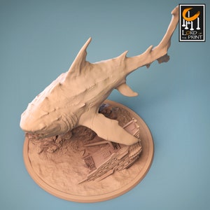 Giant Shark Miniature - Lord of the Print | Deep Sea Monster Model ...
