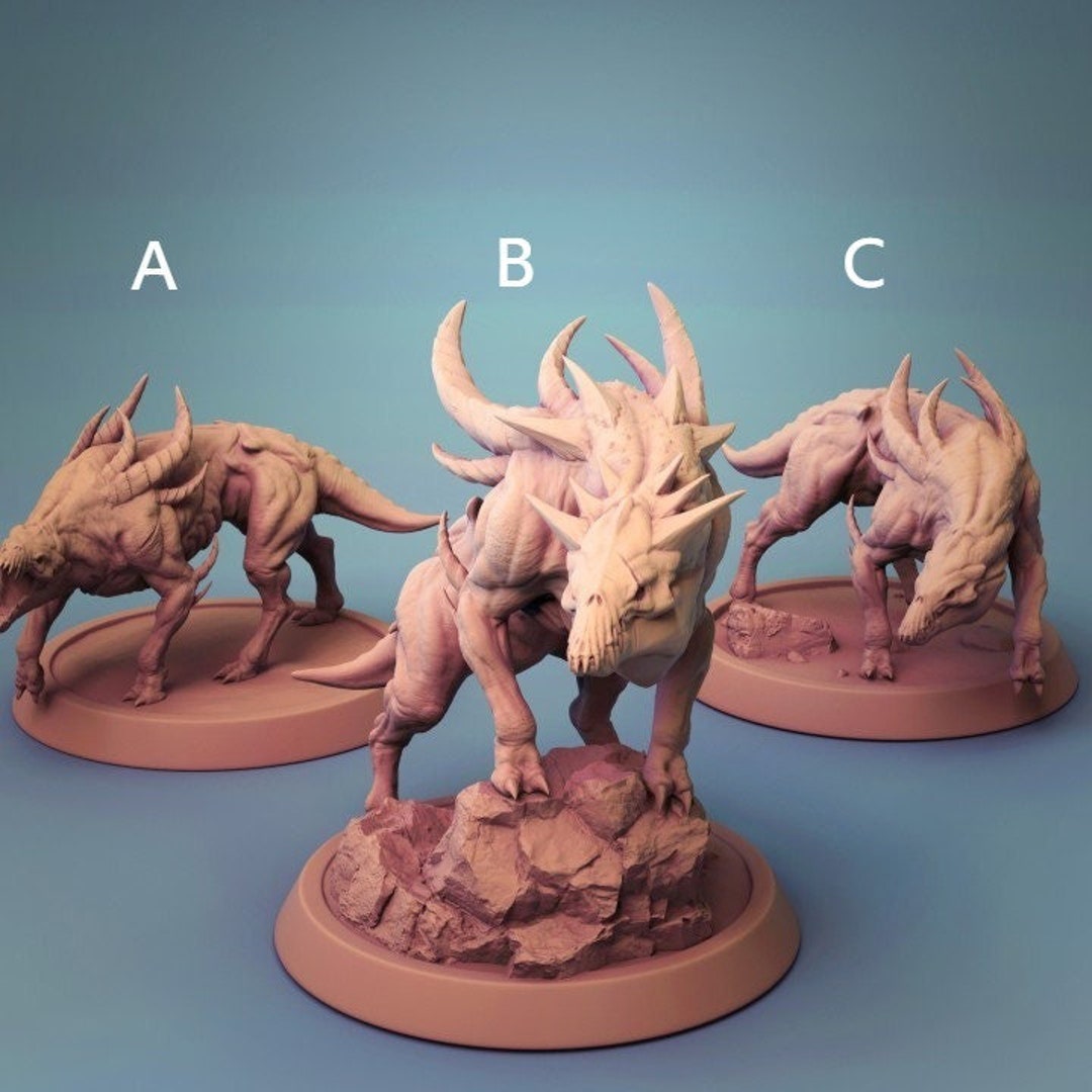 Hell Hound Miniatures Lord of the Print Chaos Beast Model Kroot Hound ...