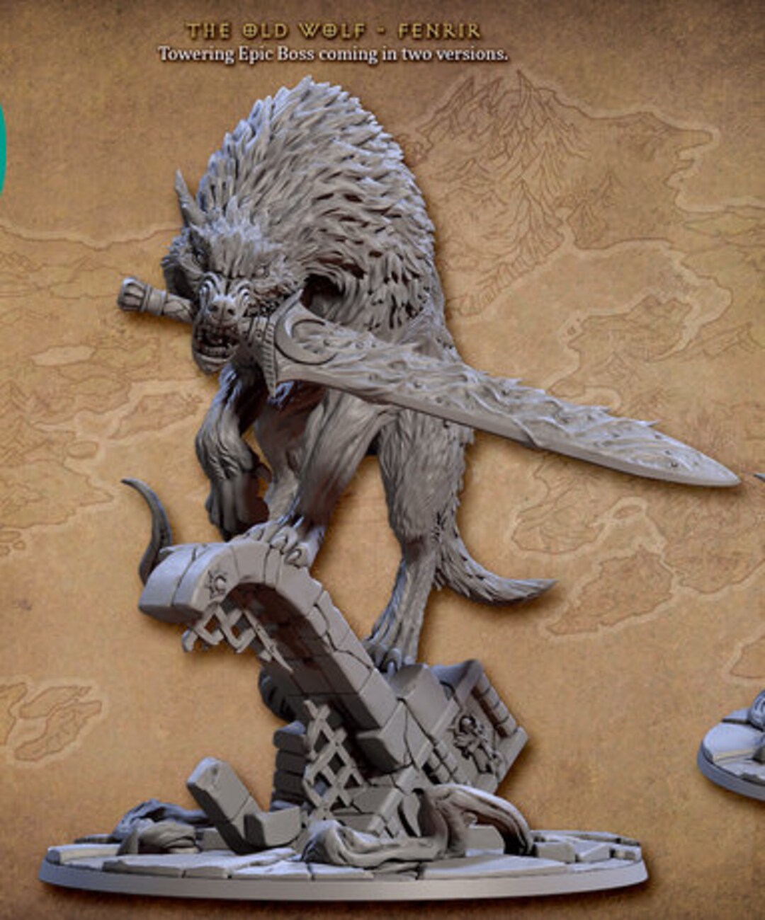 Dire Wolf Miniature Artisan Guild Fenrir Boss Model Dungeons and ...