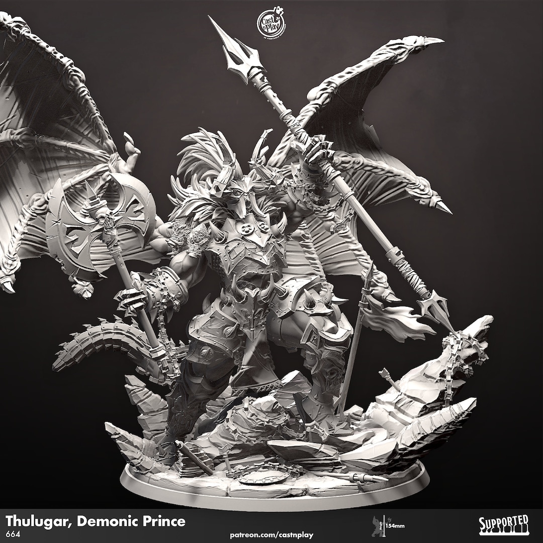 Daemon Prince Miniature - Castnplay | Greater Demon of Khorne Model ...