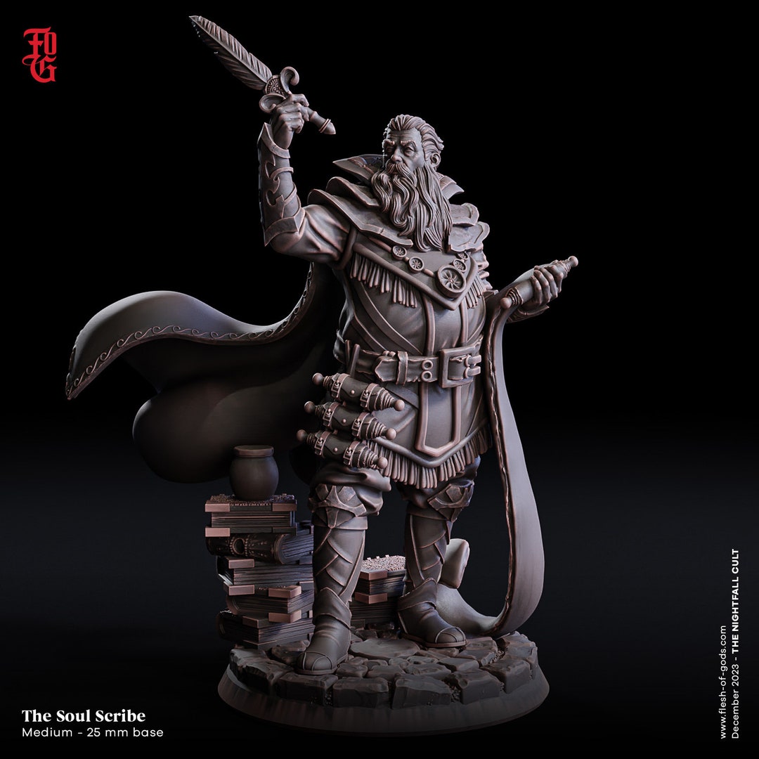 Human Eloquence Bard Miniature - Flesh of Gods | Male Wizard Model ...