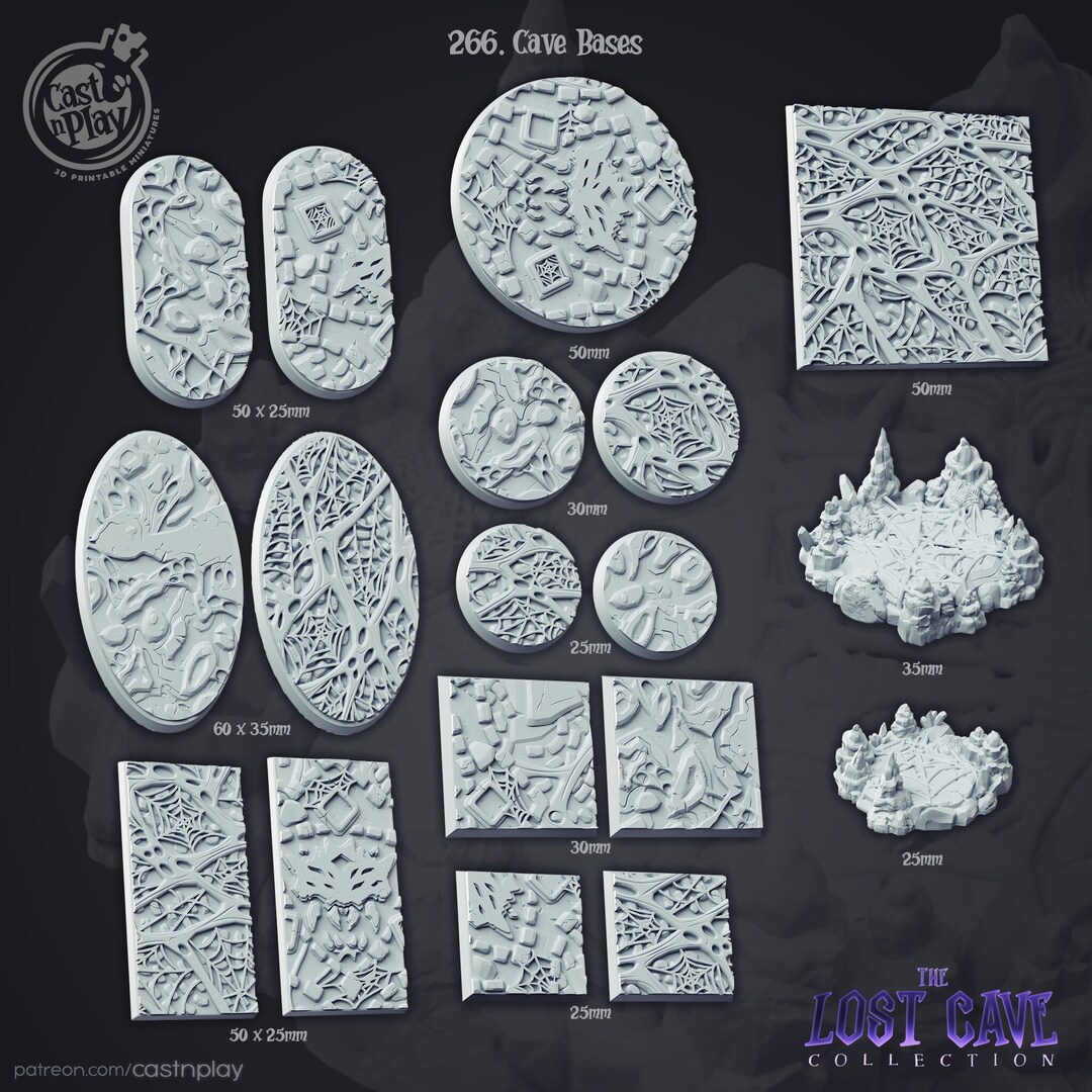 Cave Themed Terrain Bases for Miniatures - Castnplay | Wargaming ...