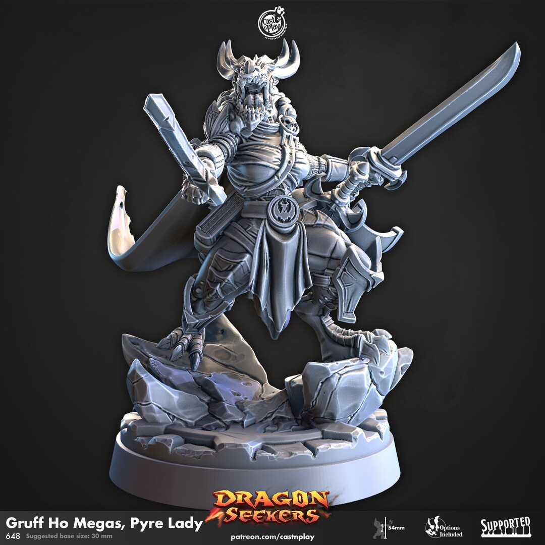 Dragonborn Brute Miniature - Castnplay | Kobold Leader Model | Dungeons ...