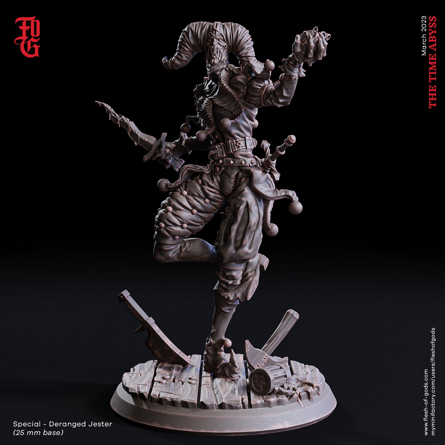Grimdark Jester Miniature - Flesh of Gods | Undead Clown Model | Rogue ...