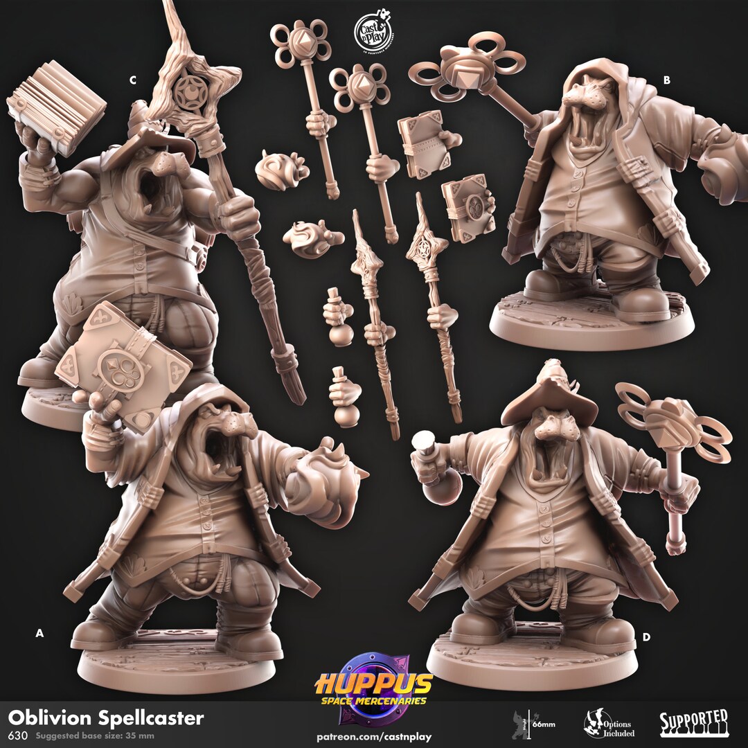 Giff Wizard Miniatures - Castnplay | Hippofolk Sorcerer Models ...