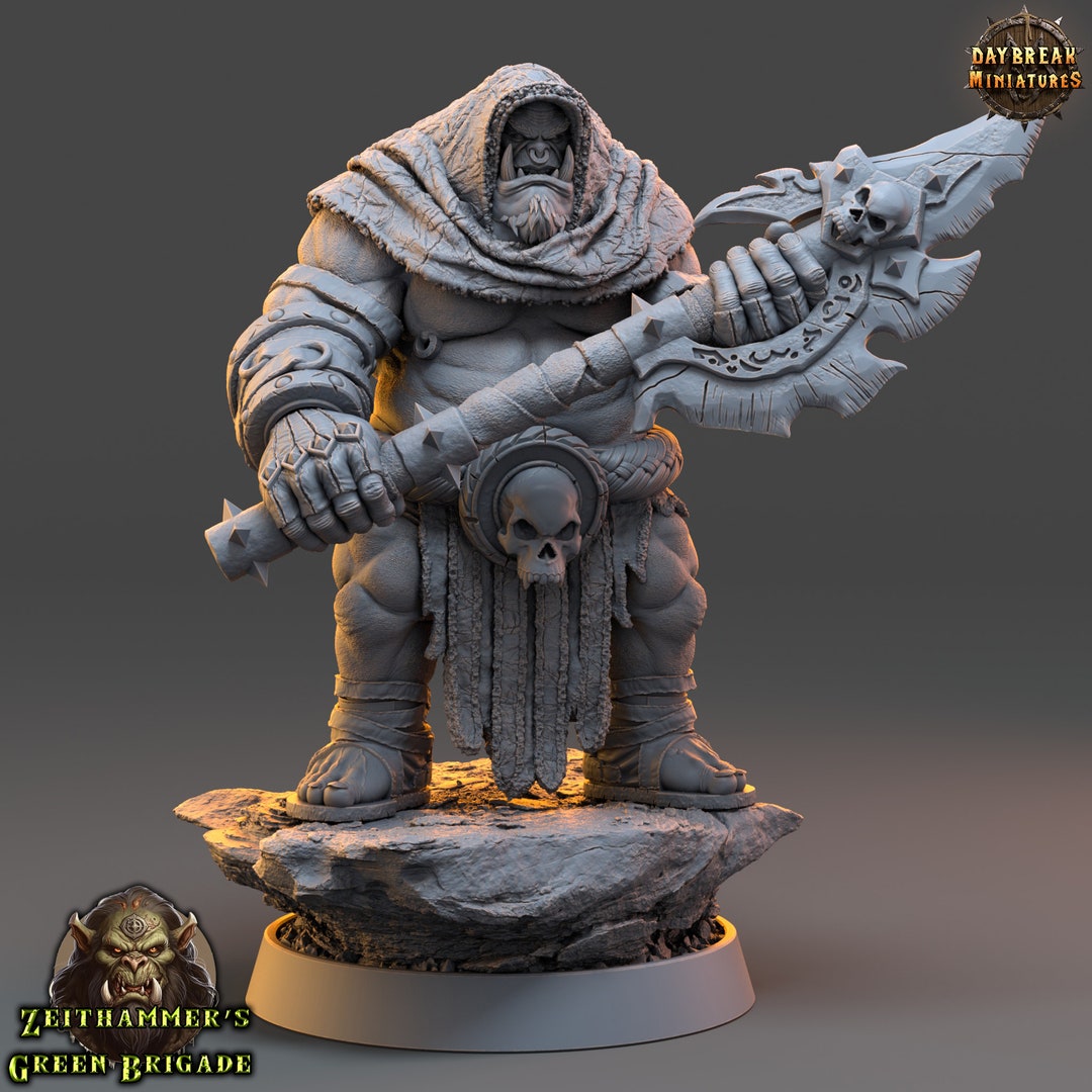 Giant Orc Warrior Miniature - Daybreak Miniatures | Half Ogre ...