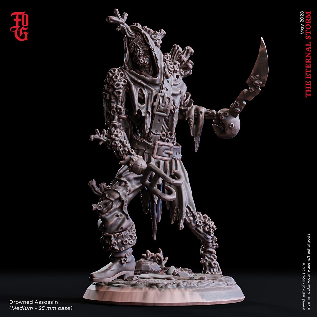 Undead Corrupted Pirate Miniature - Flesh of Gods | Zombie Crew Model ...