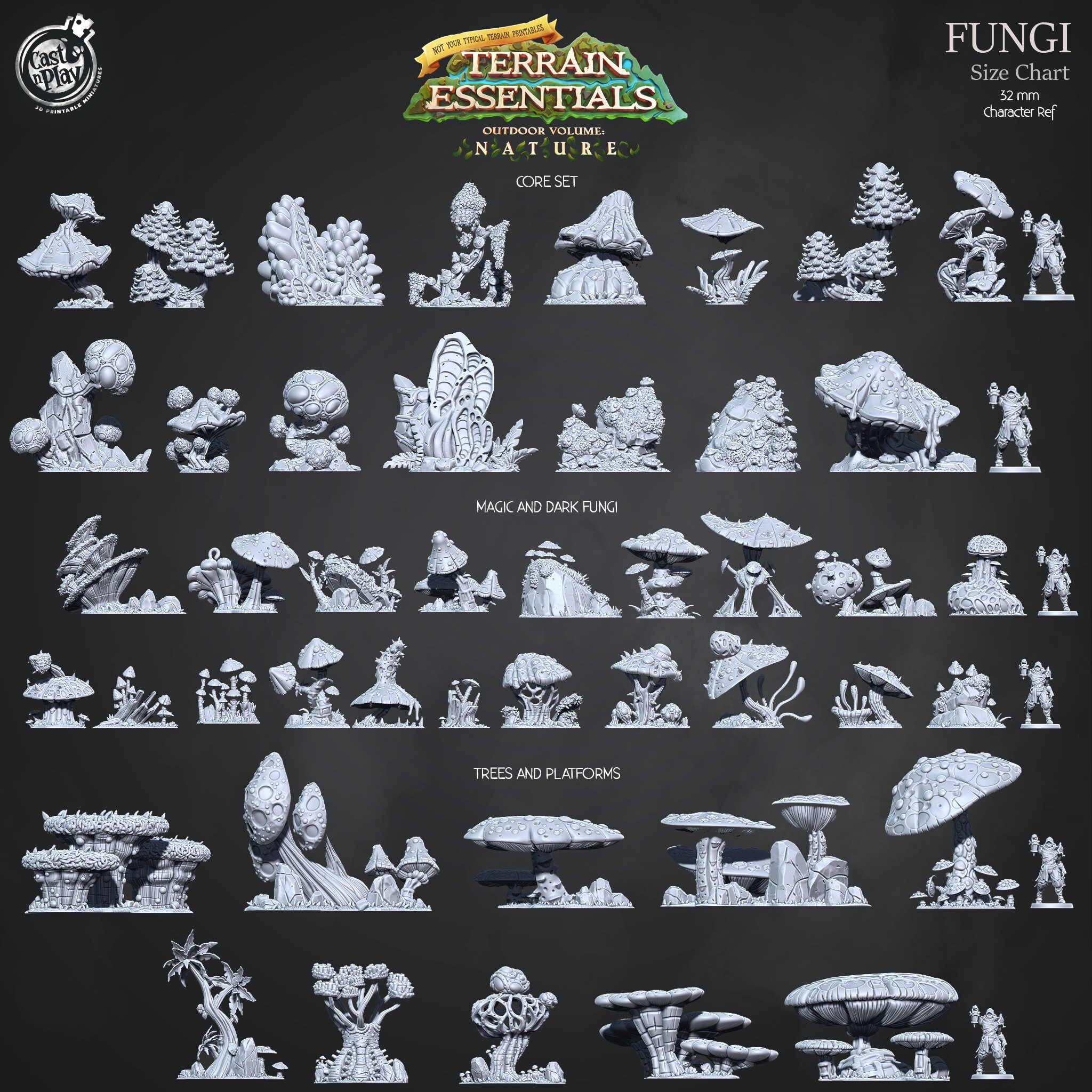 Toys Toys & Games CastNPlay Fungi Core Set Terrain and Scatter ...