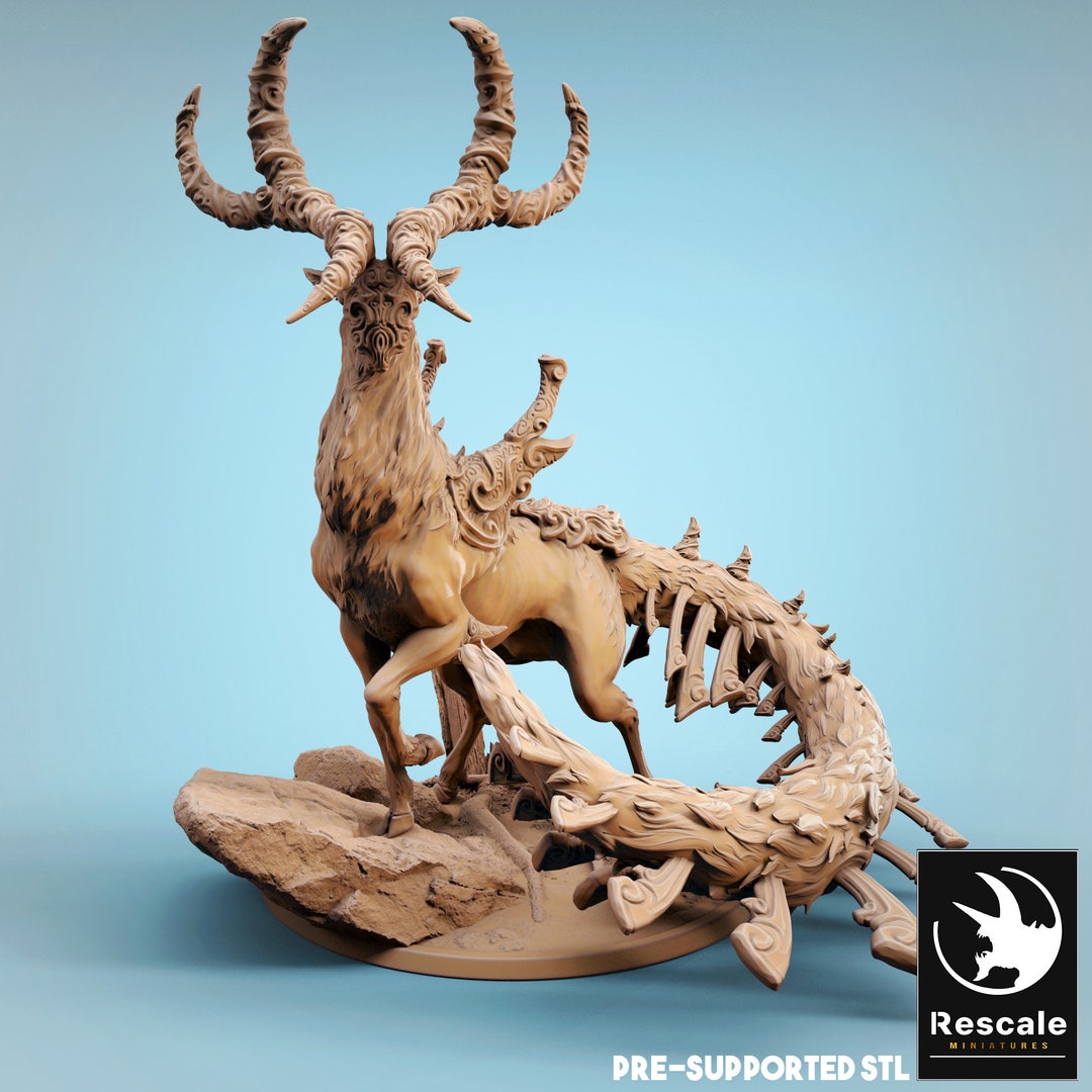 Giant Forest Spirit Elk Miniature - Rescale Miniatures | Chaos Beast ...