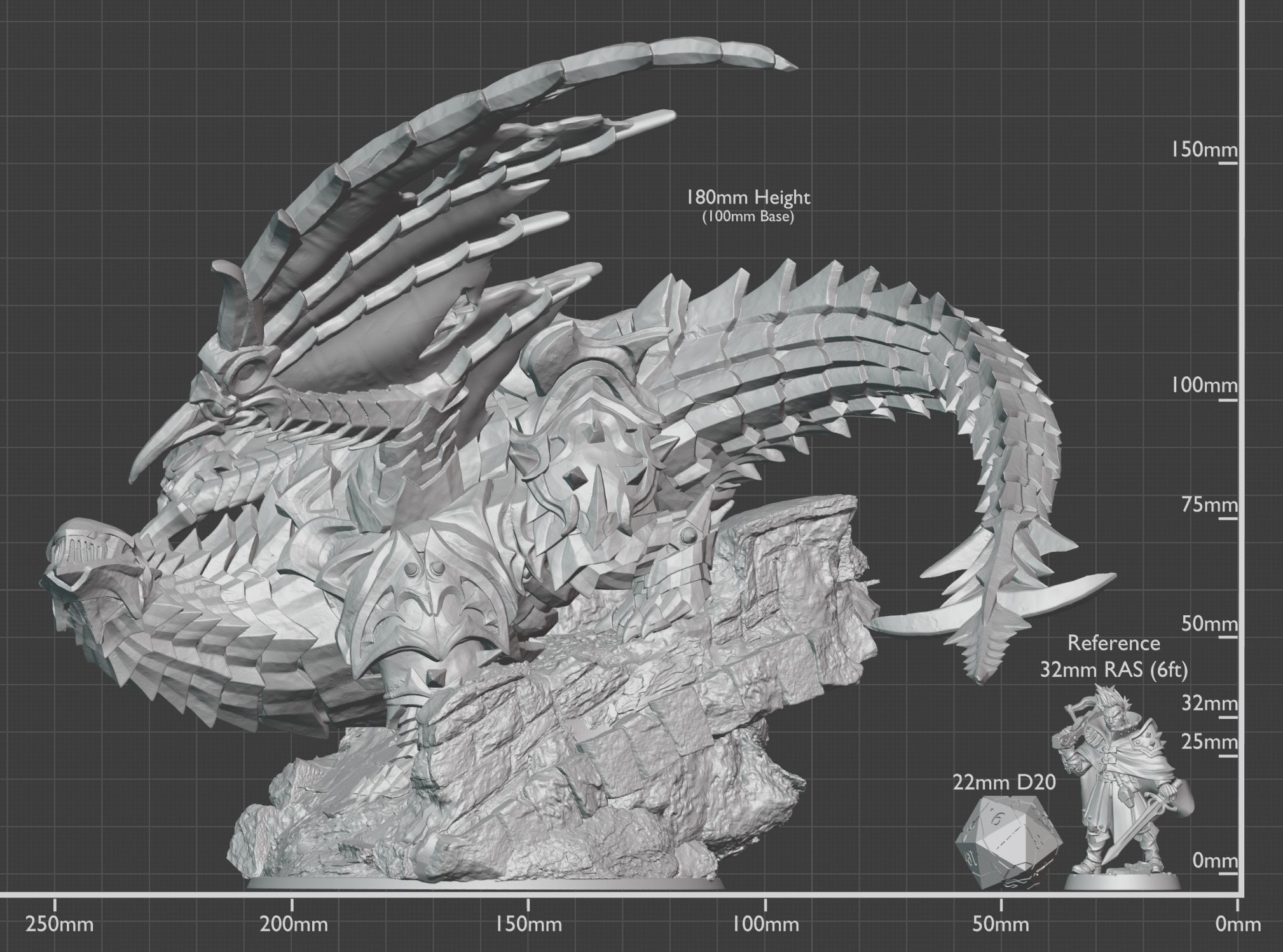 Chardalyn Dragon Miniature - Lord of the Print | Gargantuan Construct ...