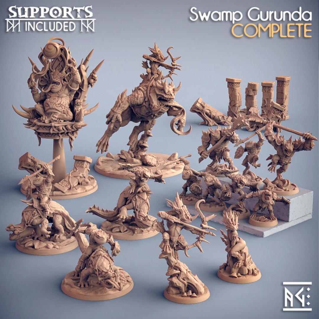 Swamp Garunda Miniature Set - Artisan Guild | Frog Folk Army Set ...