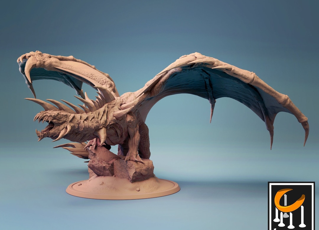 Young Crystal Dragon Miniature Lord of the Print Winged Fire Drake ...