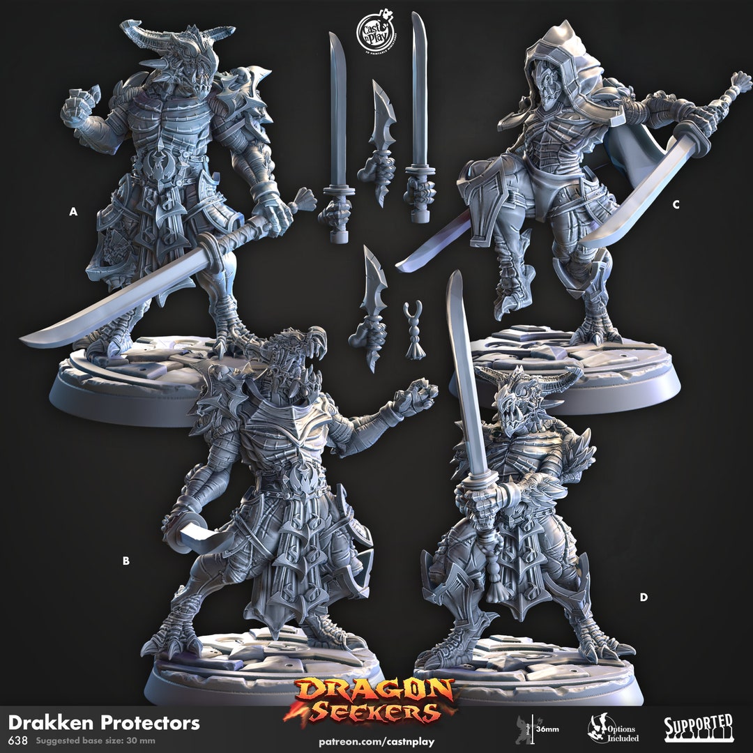 Dragonborn Sword Infantry Miniatures - Castnplay | Kobold Fighter ...