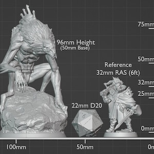 Grimdark Werewolf Miniature - Flesh of Gods | Giant Undead Beast Model ...