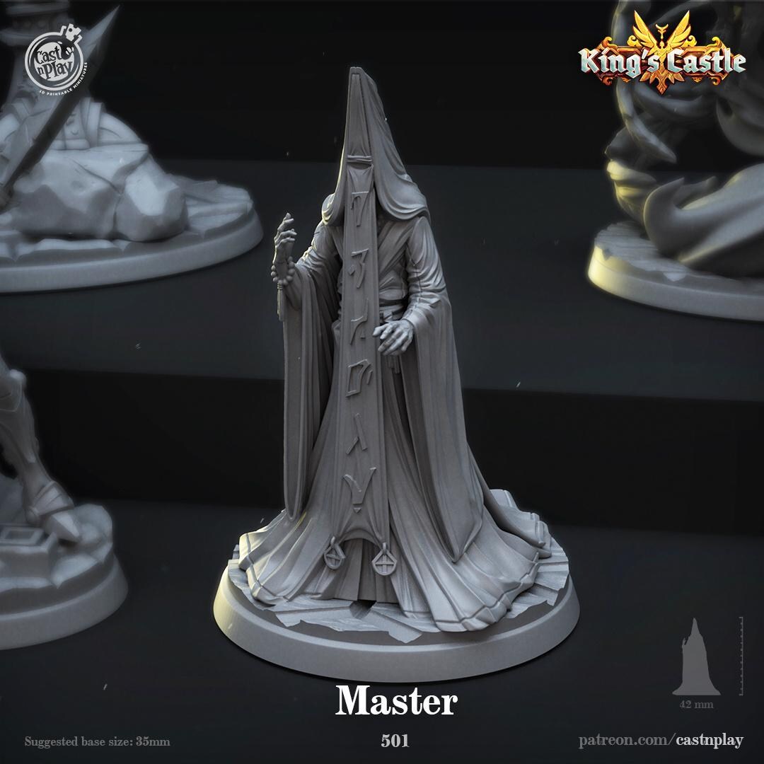 Wizard Mage Miniature - Castnplay | Human Sorcerer Model | Dungeons ...