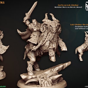 Ram & Dwarf Rider Miniature - Artisan Guild | Dwarven Cavalry Model ...