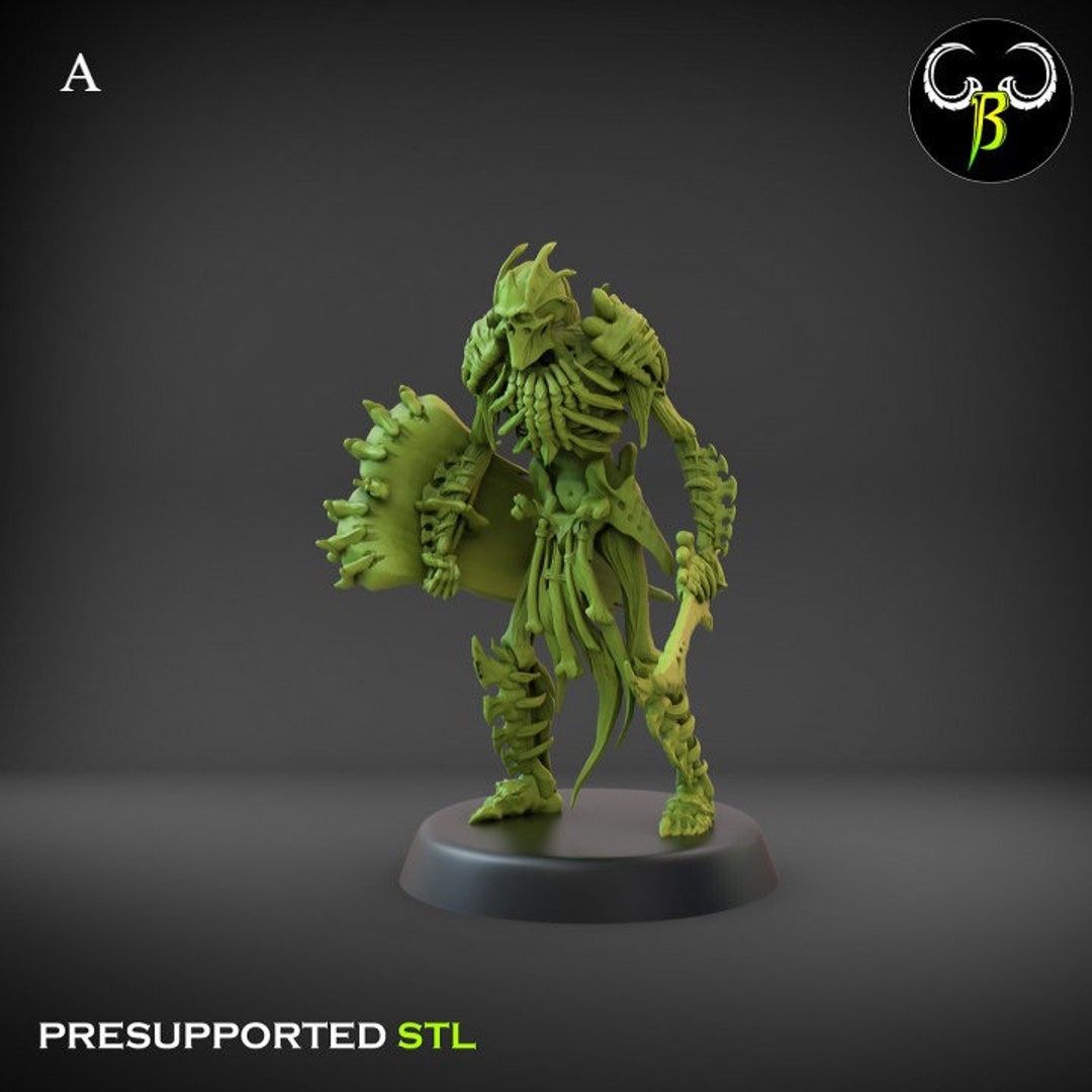 Skeleton Infantry Miniatures - Clay Beast Creation | Necron Warrior ...