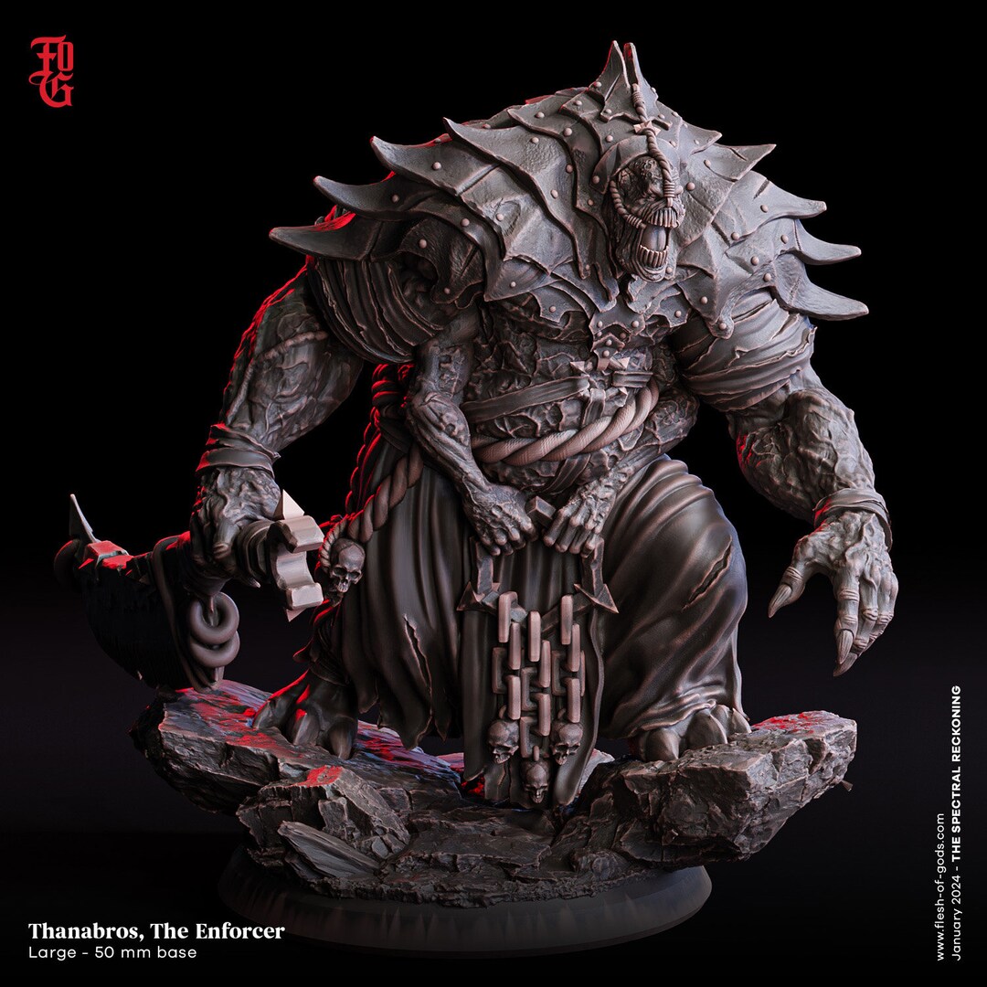 Grimdark Demon Berserker Miniature - Flesh of Gods | Undead Chaos Giant ...