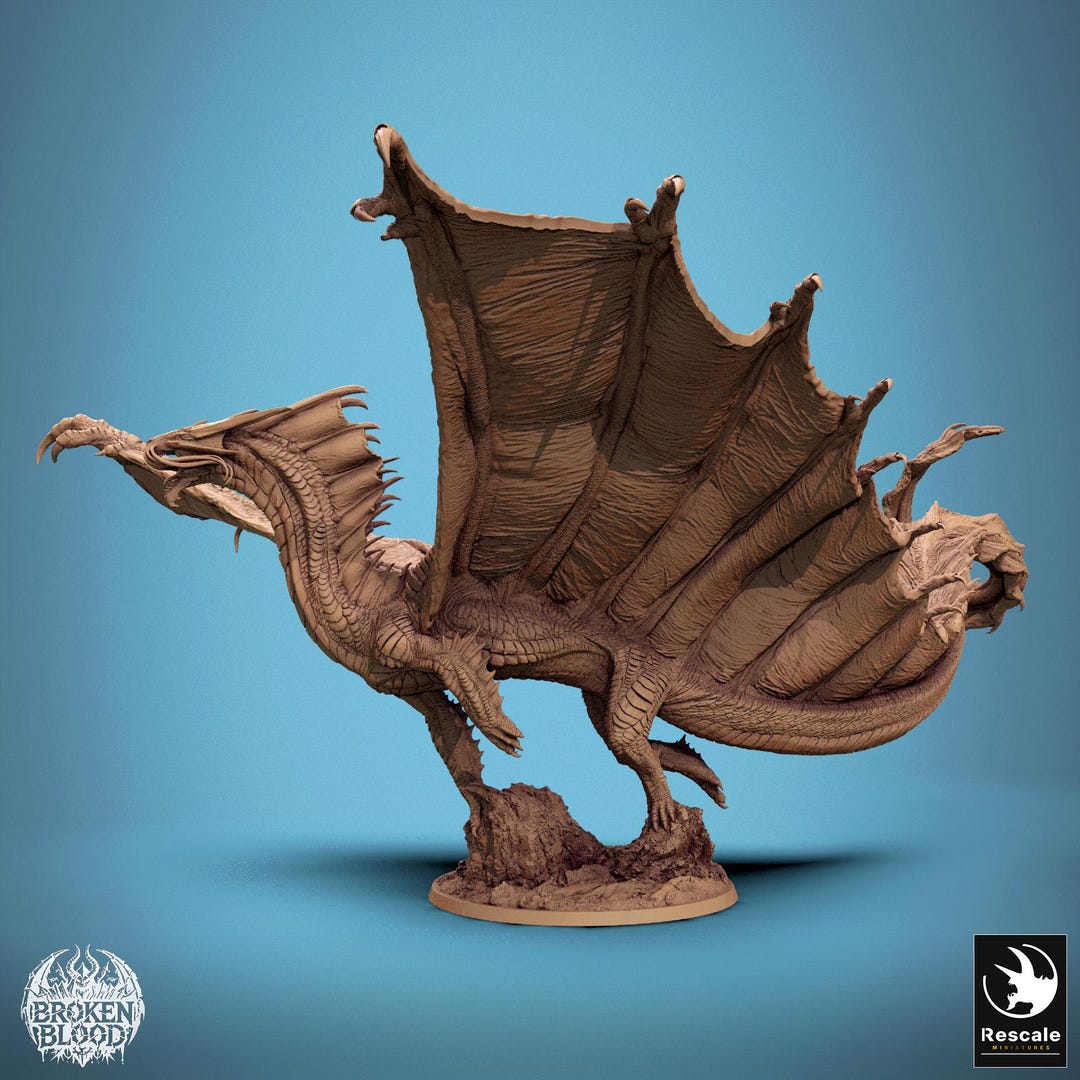 Colossal Gold Dragon Miniature - Rescale Miniatures | Giant Elder ...