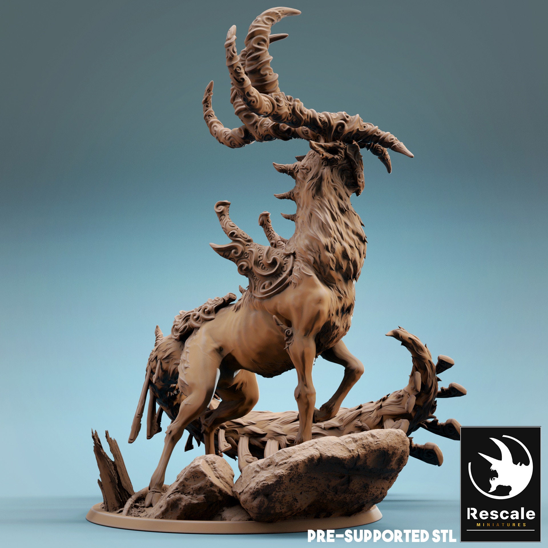 Giant Forest Spirit Elk Miniature - Rescale Miniatures | Chaos Beast ...
