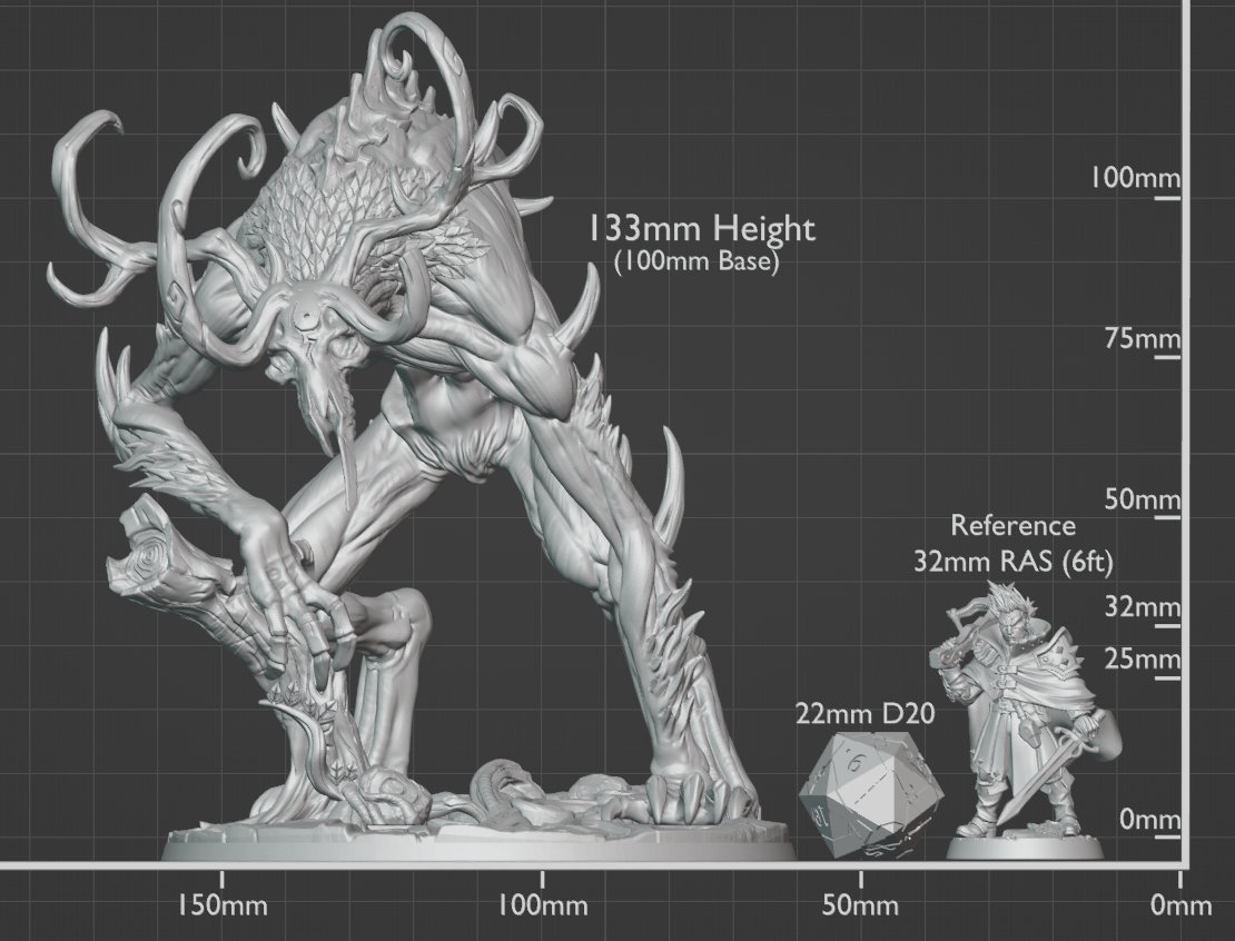 Giant Wendigo Miniature - Artisan Guild | Undead Lechen Model | Forest ...