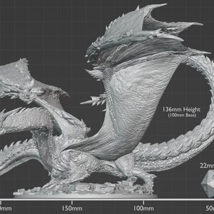 Grimdark Winged Hydra Miniature - Rescale Miniatures | Adult Chaos ...