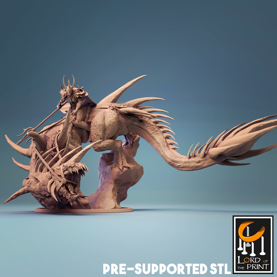 Wingless Dragon Miniature - Lord of the Print | Crystal Drake Miniature ...