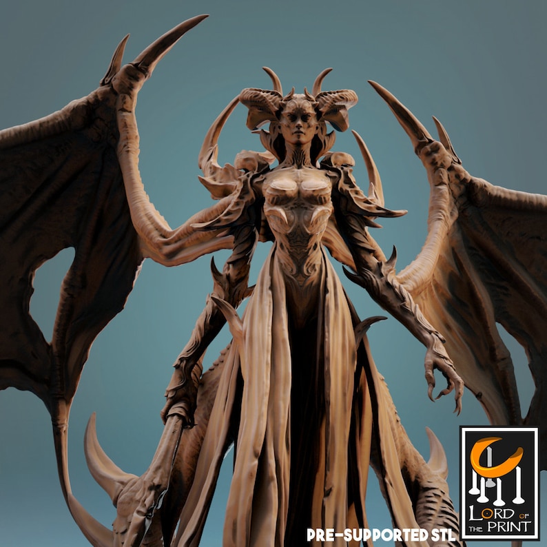 Demon Queen Miniature - Lord of the Print | Infernal Daemon of Slaanesh ...