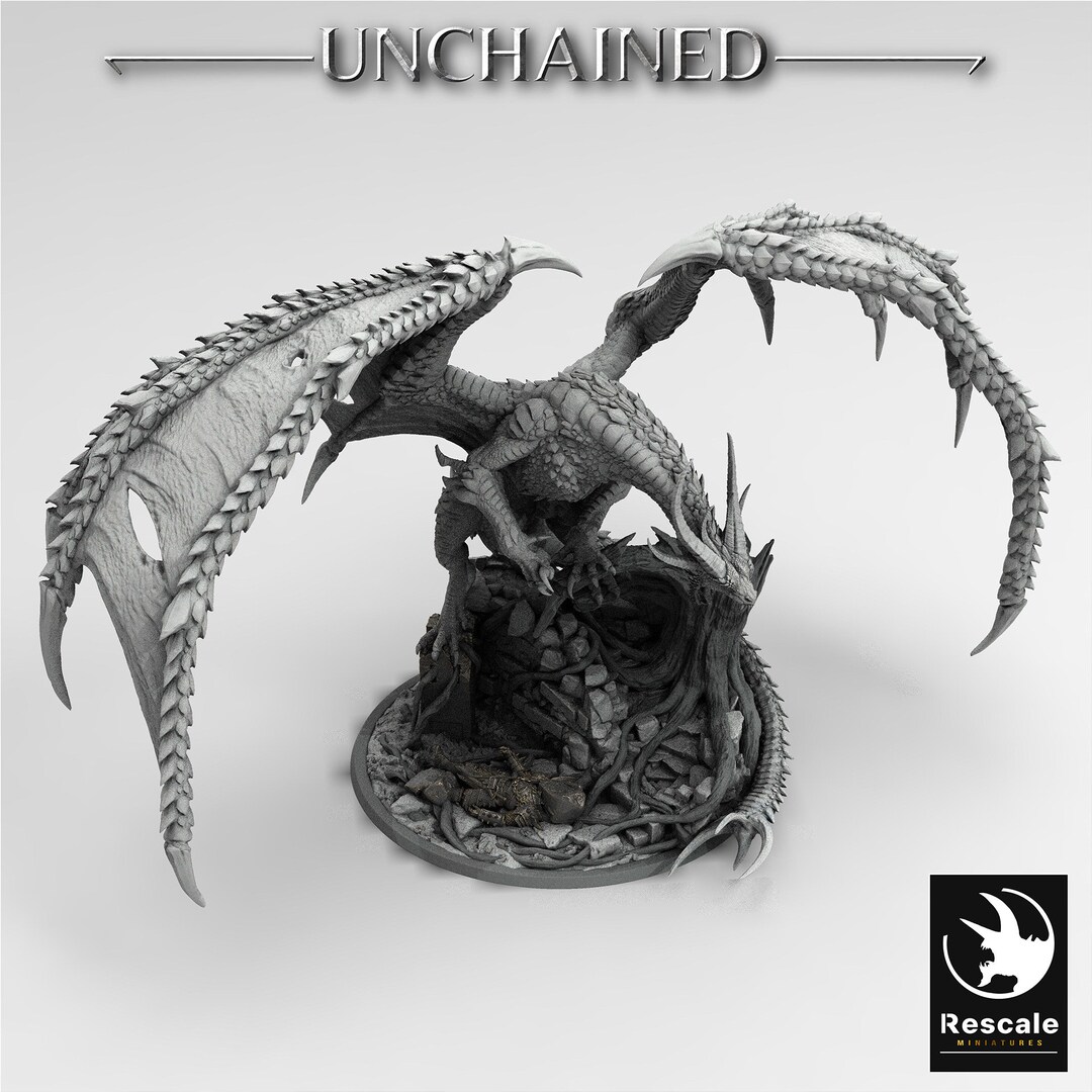 Adult Shadow Dragon Miniature - Rescale Miniatures | Gargantuan Elder ...