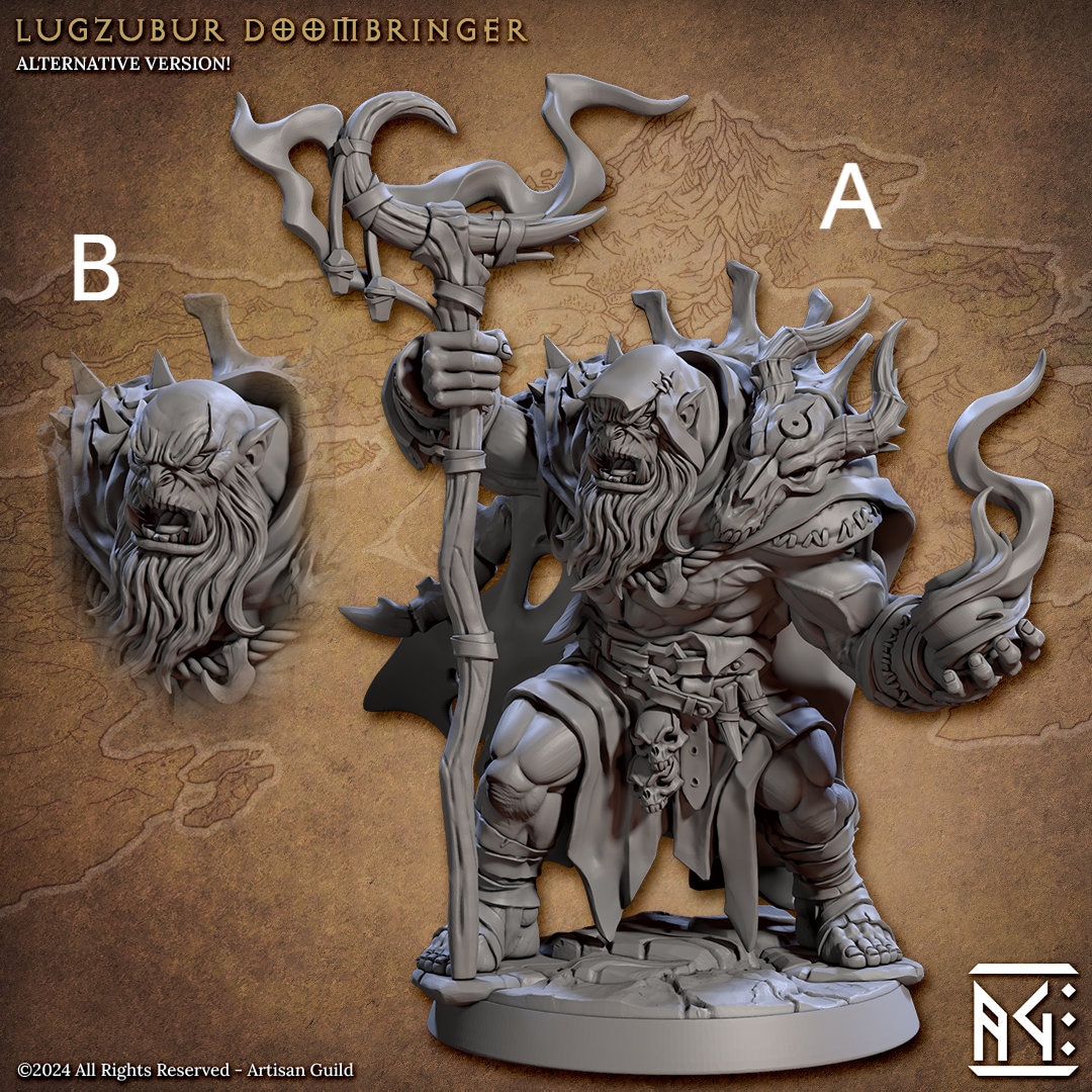 Orc Wild Magic Sorcerer Miniatures - Artisan Guild | Ork Druid Shaman ...