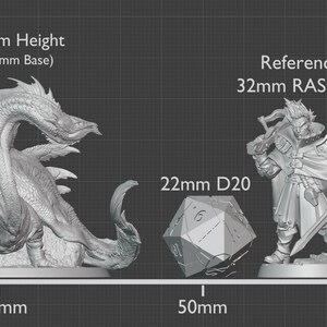 Eel Hydra & Eel Drake Miniatures Lord of the Print Deep Sea Creature ...