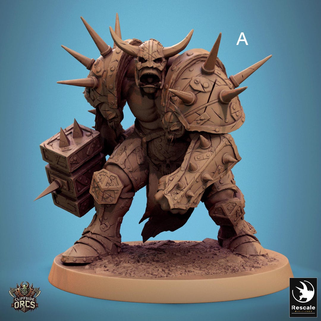 Male Orc Fighter Miniatures - Rescale Miniatures | Orruk Warclans ...