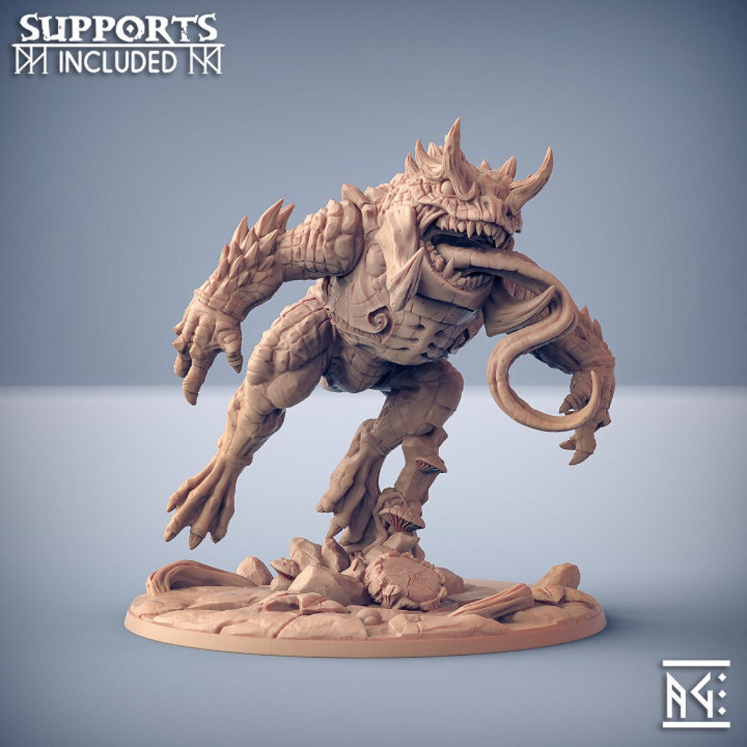 Demonfrog & Frog-folk Rider Miniature - Artisan Guild | Demon Toad ...