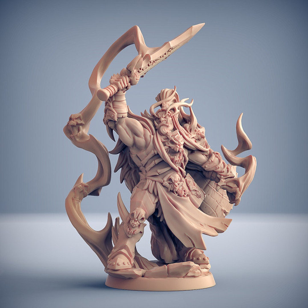 Orc Necromancer & Skeletons Miniatures - Artisan Guild | Sorcerer Model ...