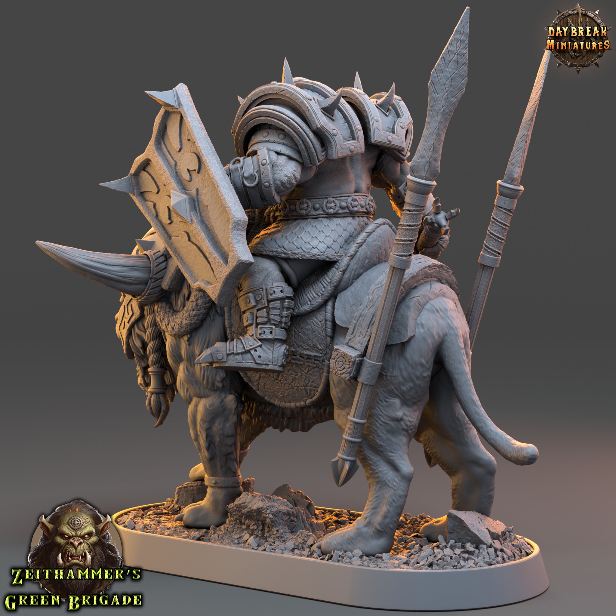 Orc Tiger Cavalry Miniatures - Daybreak Miniatures | Mounted Half Ogre ...