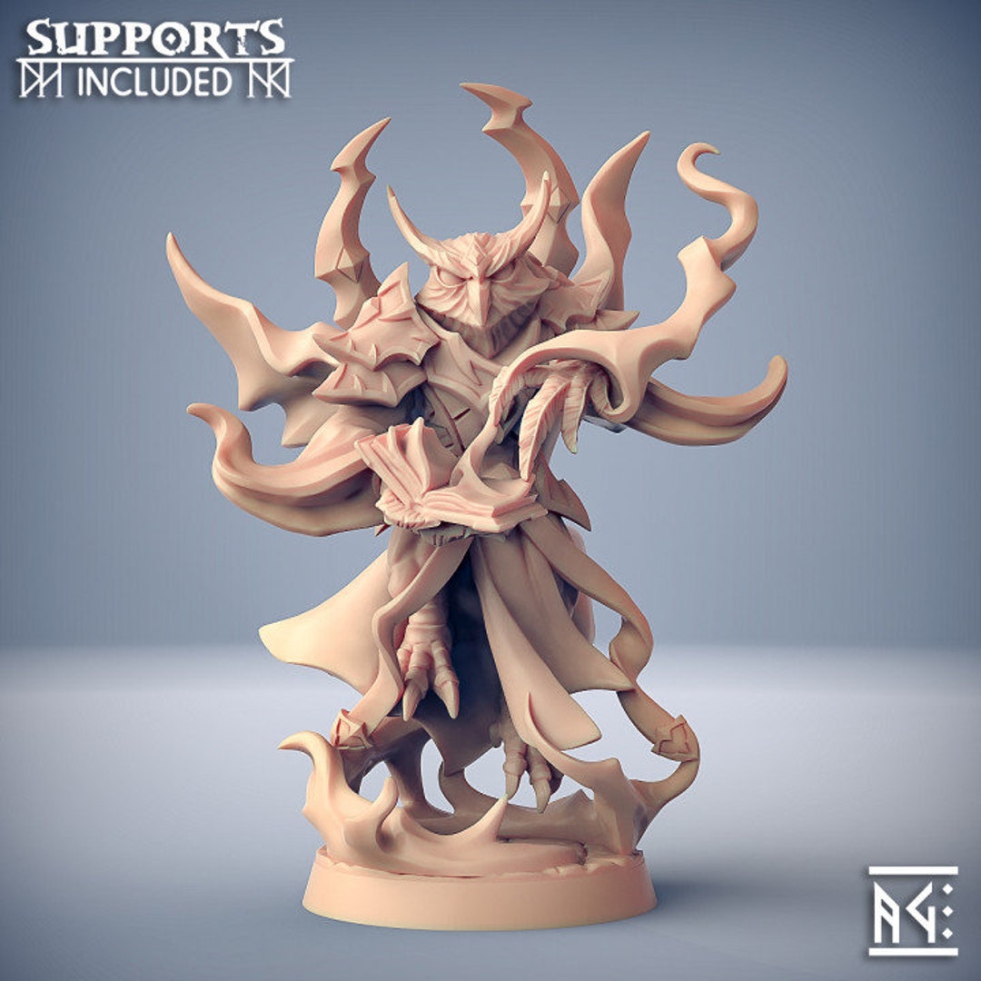 Owlin Wizard Miniature - Artisan Guild | Bird Folk Sorcerer Model ...