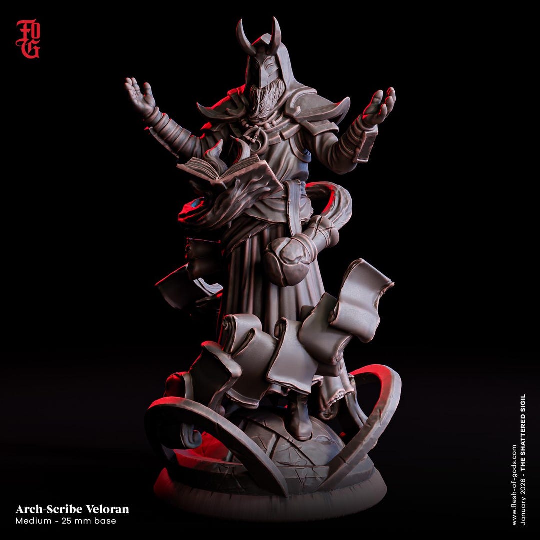 Grimdark Warlock Miniature - Flesh of Gods | Corrupt Wizard Model ...